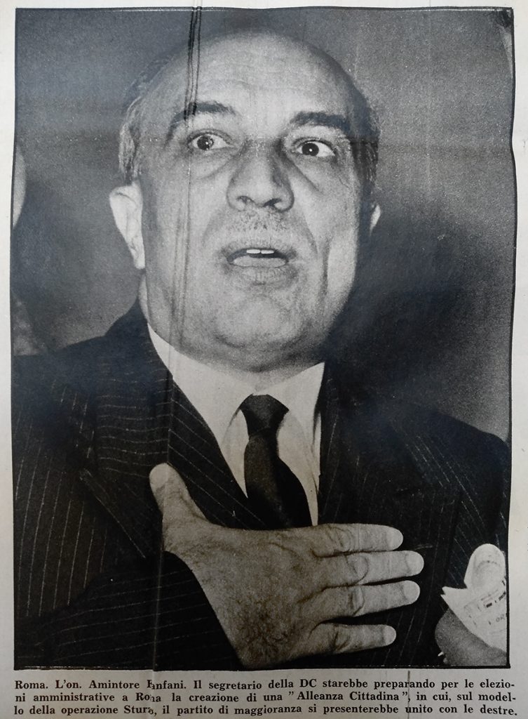 Primo piano di Fanfani – Elette ed eletti