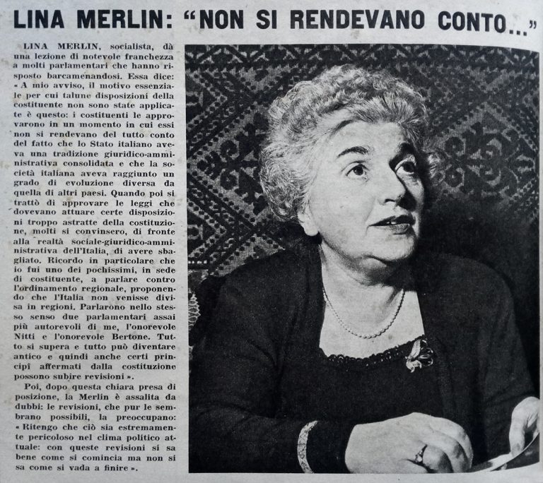 Lina Merlin – Elette ed eletti